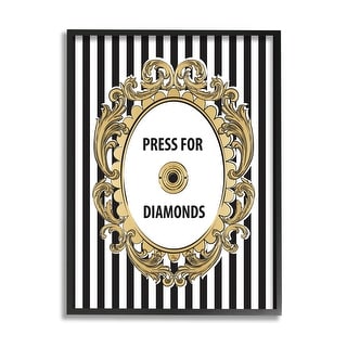 Stupell Press For Diamonds Phrase Framed Giclee Art Design by Martina ...