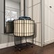 Black Metal Deep Set Wire Basket Storage Cart with Wheels and Fabric ...