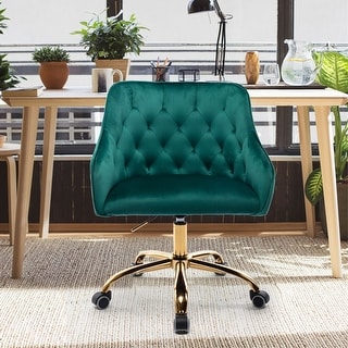 Home Upholstered Office Desk Chair, Modern Adjustable Swivel Shell ...