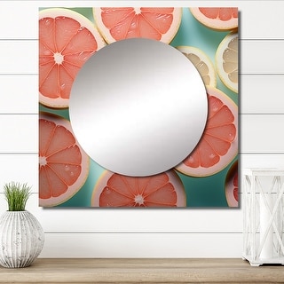 Designart "Grapefruit Gradient" Fruits Wall Mirror - Food & Beverage ...