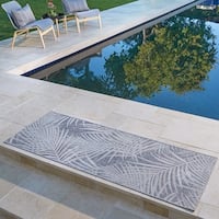 Gertmenian Paseo Paume Green Casual Palm Leaf Flatweave Indoor/Outdoor Area Rug - On Sale - Bed ...