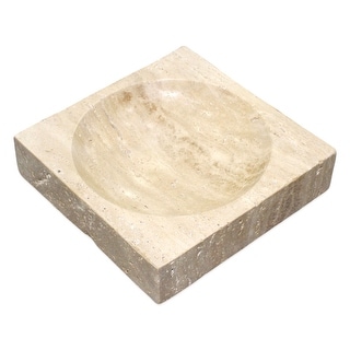 Travertine Concave Bowl 8"x8"x2" - Bed Bath & Beyond - 40940112