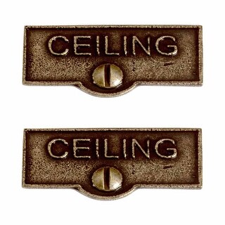 2 Switch Plate Tags CEILING Name Signs Labels Cast Brass - Bed Bath ...