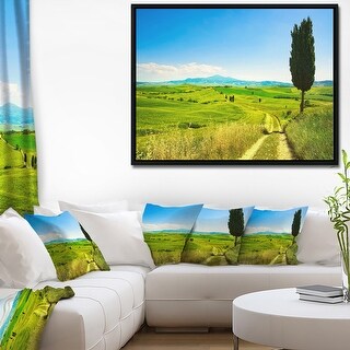 Designart "Rural Landscape Countryside Farm" Landscape Framed Canvas ...