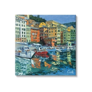 Stupell Boats in Harbor Pier Canvas Wall Art Design by Daniela Corallo ...