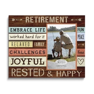 Curata Retirement Rustic Wood Composite 4x6 Photo Frame - Bed Bath ...