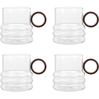 Elle Decor Set of 4 Glass Coffee Mugs - Bed Bath & Beyond - 38375481