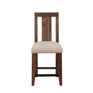Fabric Upholstered Wooden Counter Height Stool with Exposed Joints, Set ...