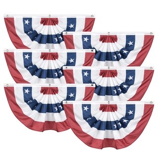 1.5X3ft American Pleated Fan Flag 6PCS - Bed Bath & Beyond - 36407502