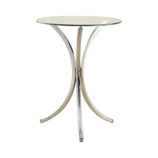 Round Accent Table with Curved Legs Chrome - Bed Bath & Beyond - 36308186