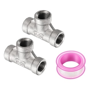 304 Stainless Steel Tee Pipe Fittings Female Tee Connector - Bed Bath ...