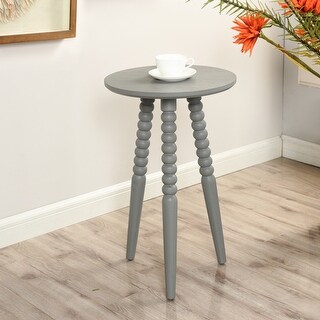 StyleCraft Lindy Collection Round Accent Table - Vendee Gray - Bed Bath ...