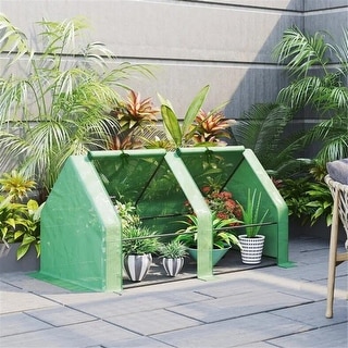 Portable Tunnel Greenhouse with Large Zipper Doors & Water/UV PE Cover ...