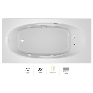 Jacuzzi 72" x 36" Amiga Drop In Comfort Whirlpool Bathtub with 8 - Bed ...