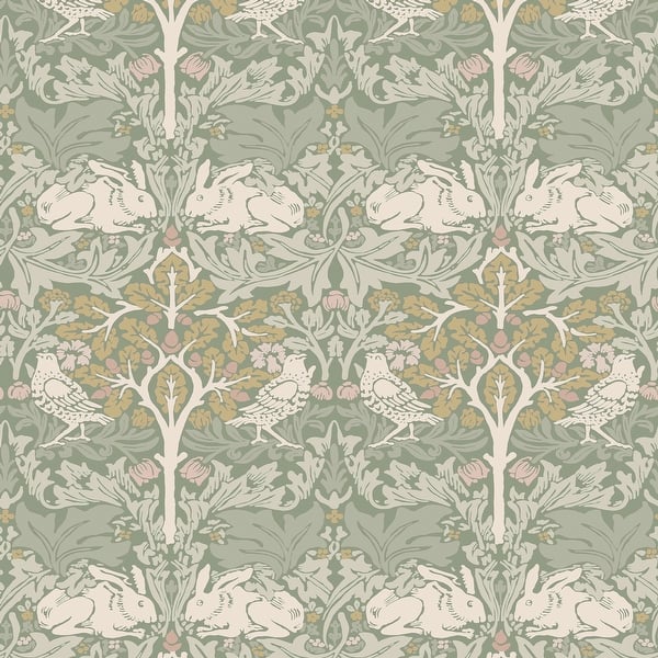 William Morris Brother Rabbit Sage Wallpaper - Bed Bath & Beyond - 42916985