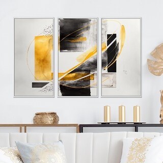 Designart "Glam Art Deco Abstract II" Modern Transitional Framed Canvas ...
