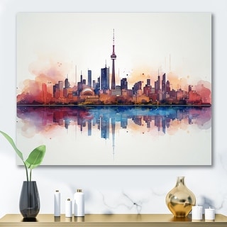 Designart "Canada Toronto City II" Canada Wall Art Living Room - Bed ...