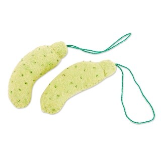 Novica Handmade Christmas Pickle Wool Felt Ornaments (Pair) - Bed Bath ...