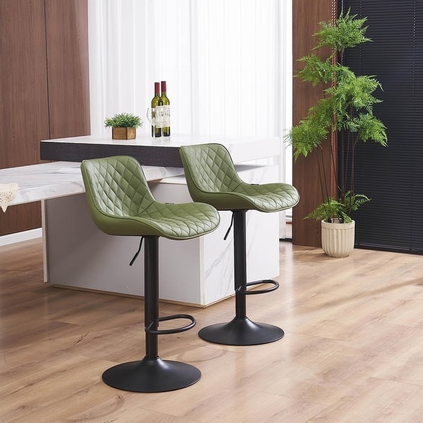 Olive Green Bar Stools Set of Counter Height Barstools Faux - Bed Bath ...