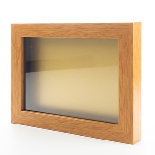 Honey Pecan 6x8 Wood Shadow Box with Gold Acid-Free Backing - With 5/8 ...