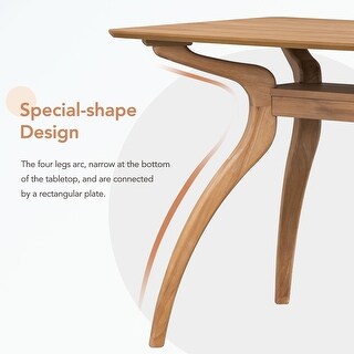 Rubber Wood Frame Dining Table Set with Special-shape Legs Storage ...