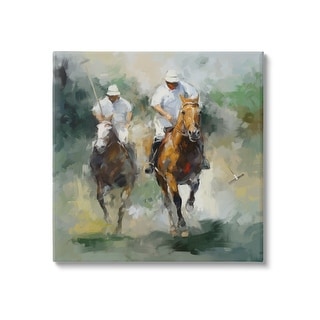 Stupell Two Polo Players Abstract Canvas Wall Art Design by Ziwei Li ...