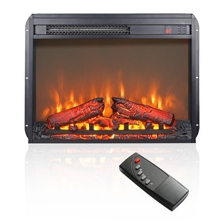 23" Electric Fireplace Insert, Ultra Thin Heater with Realistic Flame ...