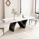 Modern Rectangular Dining Table, Sintered Stone Table-top, N-Shaped ...
