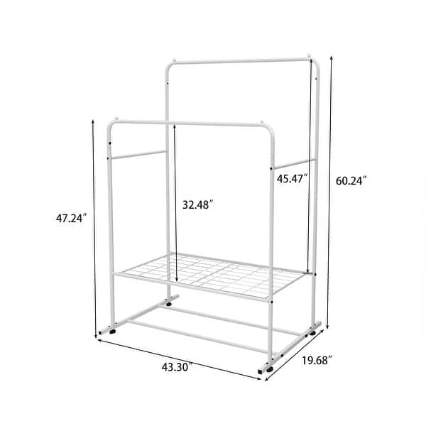 Garment Rack Freestanding Hanger Double Rods - Bed Bath & Beyond - 36029383