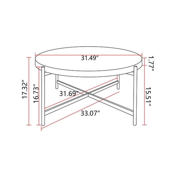 Modern Thread Design Round Coffee Table (Set of 2 pcs ) - Bed Bath ...