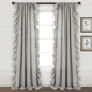 Lush Decor Linen Ruffle Window Curtain Panel (Single) - Bed Bath ...