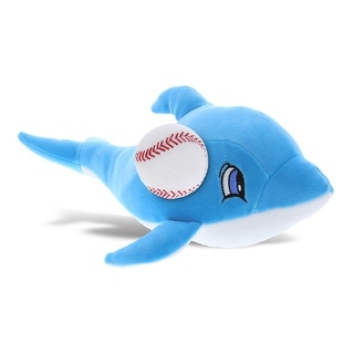 DolliBu Soft Huggable Blue Dolphin Stuffed Animal with Baseball Plush ...