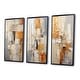 Designart "Abstraction I" Abstract Framed Wall Art Set Of 3 Frame ...