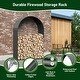 Outdoor Galvanized Steel Firewood Storage Shed Firewood Log Rack - Bed ...