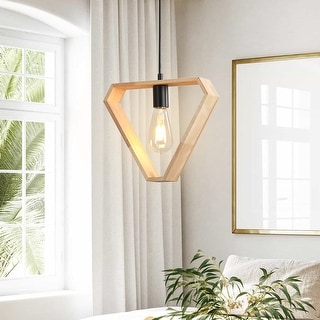 Modern Wood Pendant Light Fixtures Wooden Hanging Pendant Light for ...