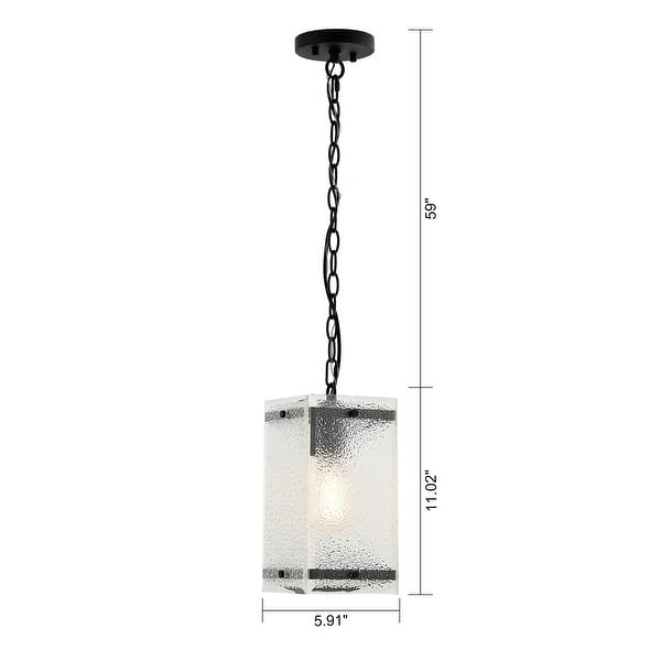 Modern 1-light Mini Pendant Light Fixture with Seeded Glass Shade - Bed ...