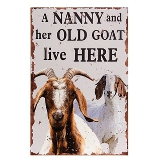 Rustic Farm Wall Plaque Goat-Themed Tin Sign with Vintage Look ...