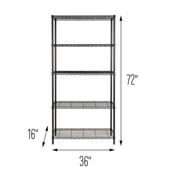 Honey-Can-Do 5-Tier Heavy-Duty Adjustable Shelving Unit - On Sale - Bed ...
