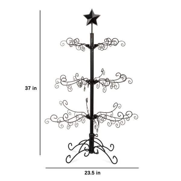 Wrought Iron Christmas Tree Ornament Display w/ Easy Assembly, Stand ...
