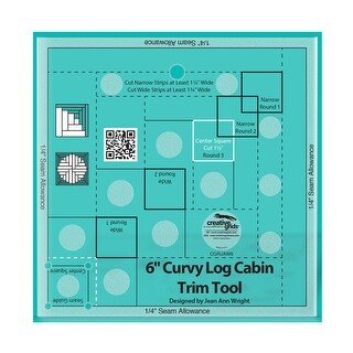 Creative Grids Curvy Log Cabin Trim Tool 6in Finished Blocks Quilt ...