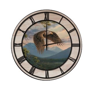 Wall Clock with Natural Woodgrain Accent - Majestic Moment - Black ...