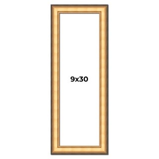 9x30 Frame Gold Plein Aire Solid Wood Picture Frame Width 2 Inches ...