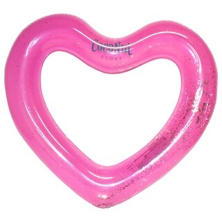 CocoNut Float: Pink Glitter Heart Pool Float - 48"x40", Inflatable 48 ...