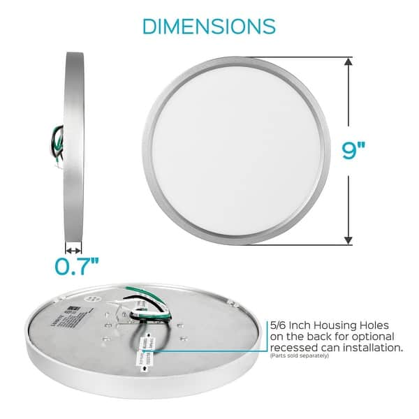 Luxrite 9 Inch Surface Mount LED Ceiling Light, 18W, 1200 Lumens ...