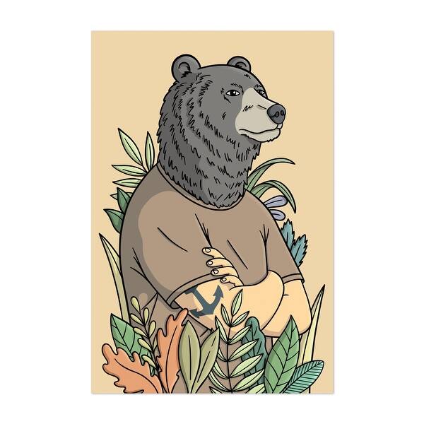 Wild Bear 02 Illustrations Animals Floral Botanical Art Print/Poster ...