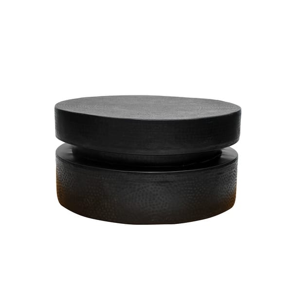 Disc Hammered Coffee Table Black - Bed Bath & Beyond - 39000776