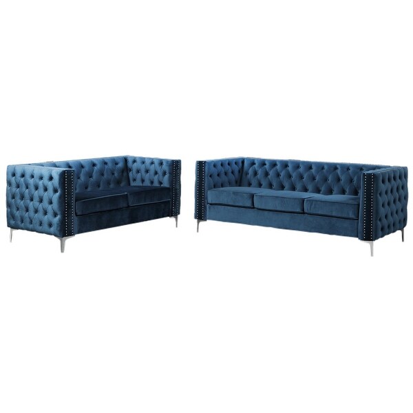 Best Master Furniture Camila 2 piece Velvet Sofa Set Bed Bath Beyond 32175818