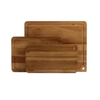 Sango Atelier Acacia Wood 3-Piece Cutting Board Set with Straight Edge ...