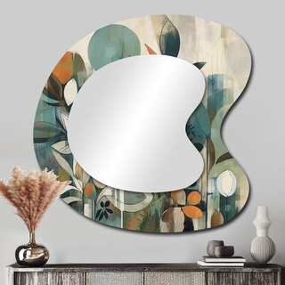 Orange And Green Abstract Bohemia III - Boho Feather Wall Mirror In ...