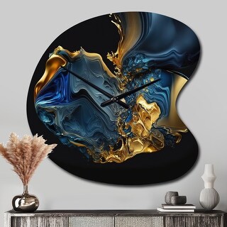 Abstract Marble Geode Blue And Gold - Abstract Liquid Ink Large Wall ...